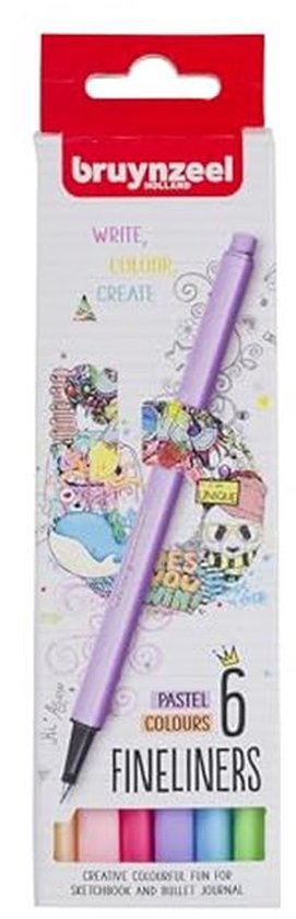 Pastel Kleur Fineliner Brush Pennen Set - 6 Stuks | bol