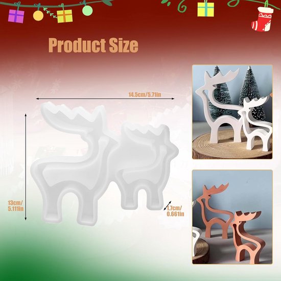 7-delige Siliconen Gietvormen Set voor Kerstdecoratie: Kaarsen, Hars ...