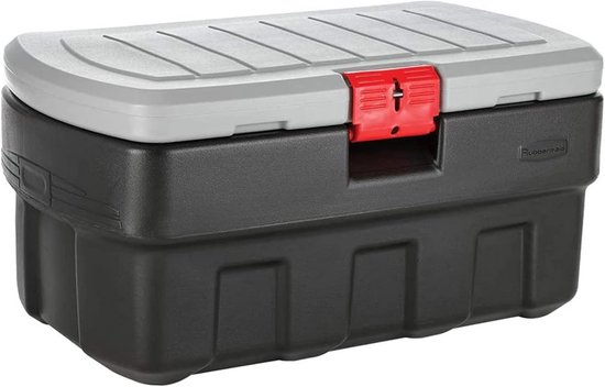 Robuuste Afsluitbare Opbergkist 132 Liter Grijs en Zwart voor Buiten en ...