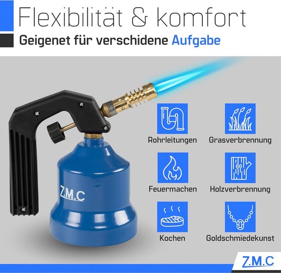Krachtige 2.2 kW Gasbrander met Verstelbare Vlam en Gaspatronen | bol