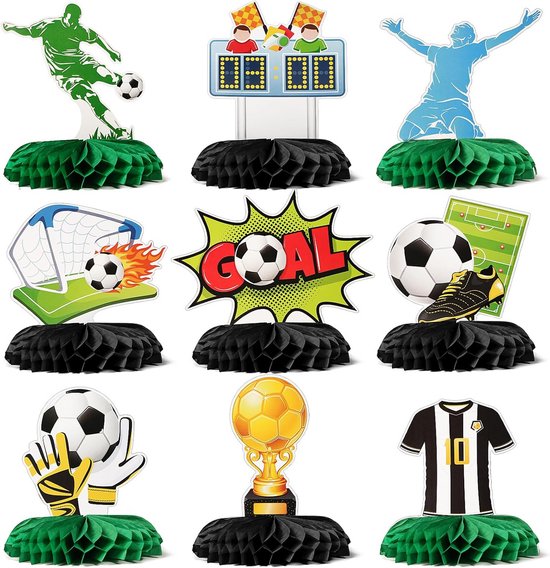 9-delige Voetbal Tafeldecoratie Honingraat Middenstukken voor ...