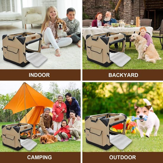 Opvouwbare Zachte Hondenbench voor Middelgrote Honden met 4 Deuren | bol