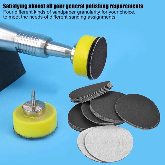 50 stukken schuurpapier - 75 mm - Velcro tape - ronde schuurdiscs ...