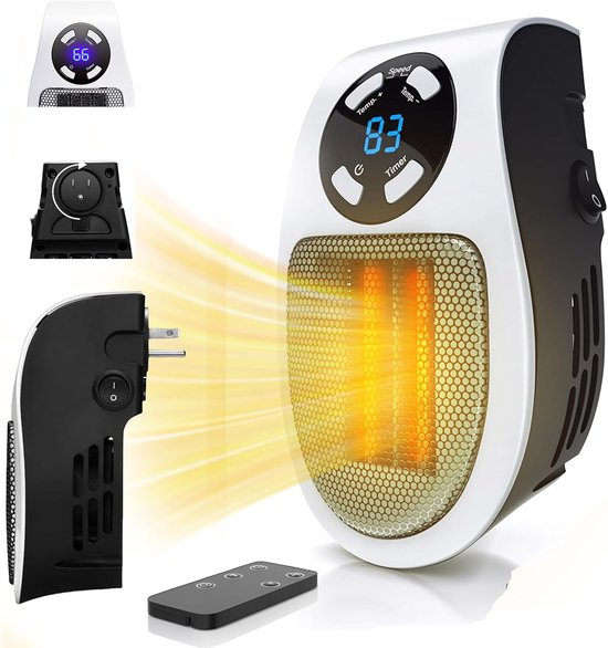 Mini-ruimteverwarmer van 450 W - Intelligent temperatuurregelend ...