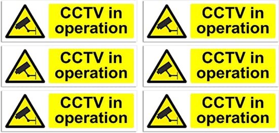 6 Pack CCTV In Operatie Teken - Waarschuwingsborden voor Beveiliging | bol