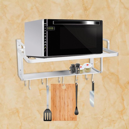 Microwave Wall Shelf - Microwave Rack - Dubbele Laag Hangende Rek ...
