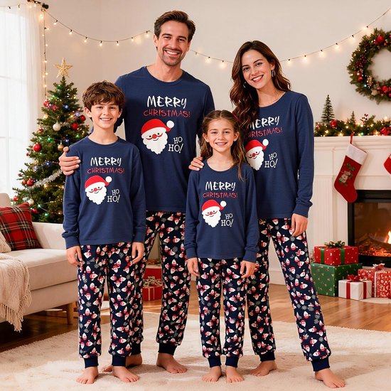 Kerst Pyjama Set Familie Lange Mouwen Feestelijke Print Zacht ...