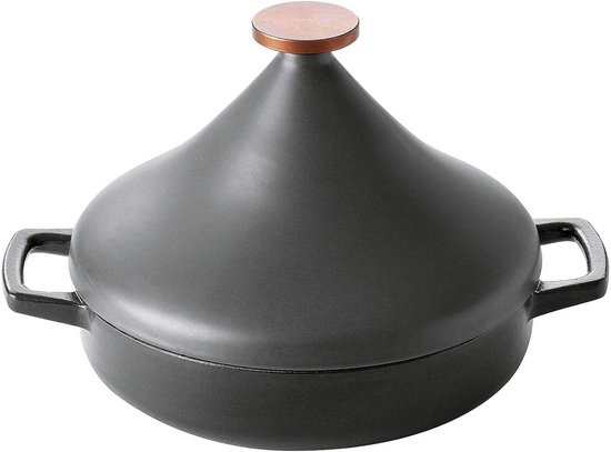 Tajine pan gietijzer 26 cm - geschikt voor inductie en oven tot 200°C | bol