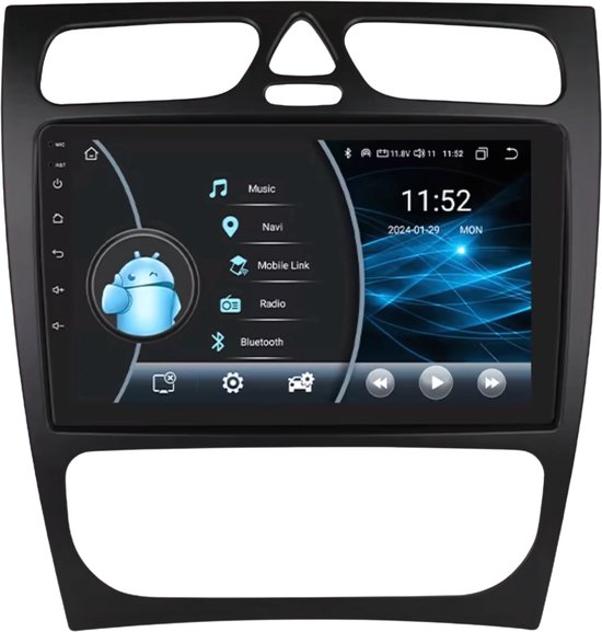 Autoradio met bluetooth - Carplay - Voor Mercedes-Benz C-Klasse / CLK ...