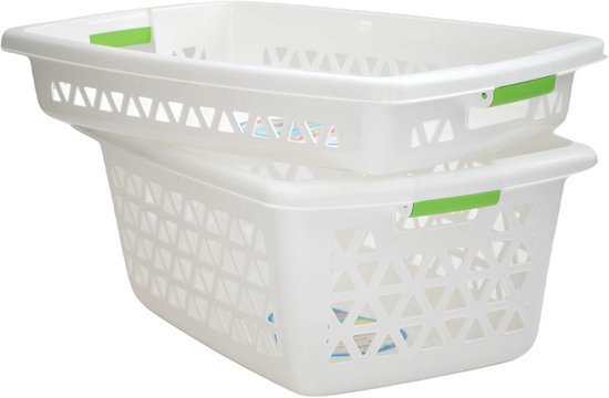 Rechthoekige set wasmand, wasbak en dienblad - middelgroot, duurzaam ...