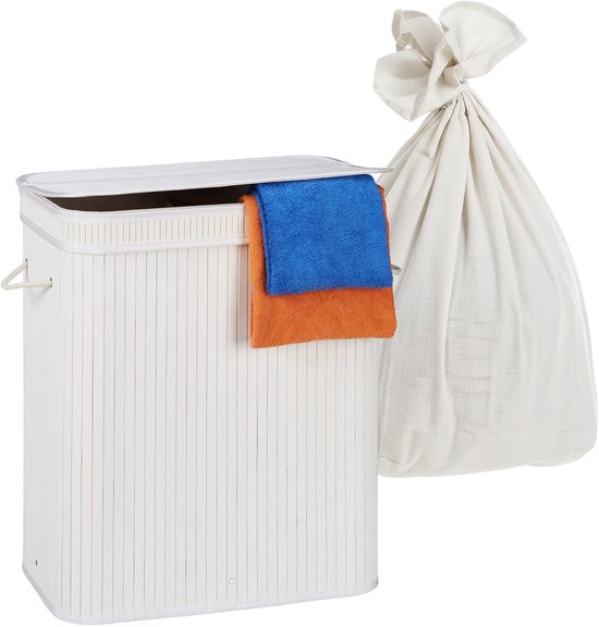 Wasmand - wit - 52x60x32 cm - stof | bol