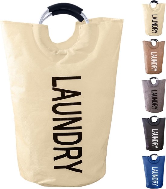 Grote Opvouwbare Waszak 40L Beige - Stevige Waterdichte Wasbox voor ...