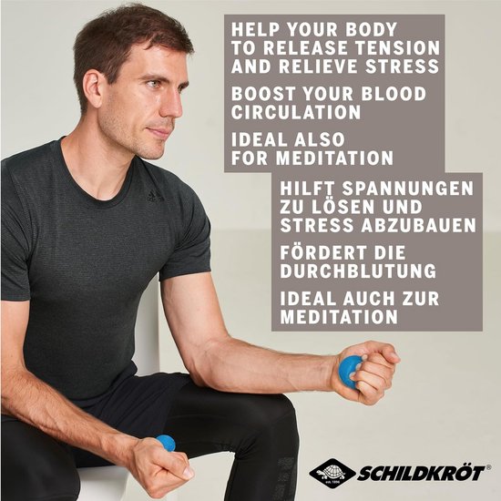 Anti-stress Therapieballen Set van 2 - Blauw en Geel, Handdrukballen ...