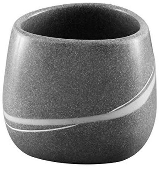 Tandenborstelbeker Steenlook Polyresin 9,5 x 9 x 8 cm - 1 Pak | bol