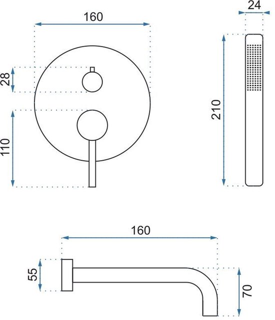 Rea Lungo + Box Robinet De Baignoire Cuivre 15X4,5X15Cm | bol