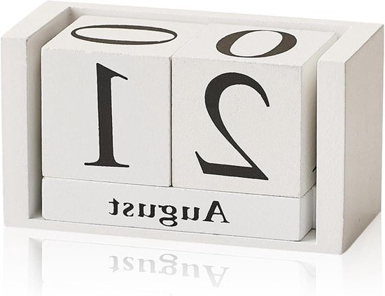 Tafelkalender hout design voor woonkamer en bureau met eeuwige kalender ...