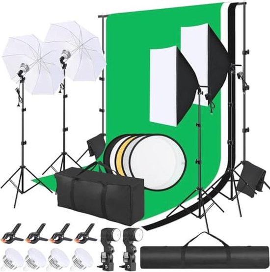 Set studio photo professionnel avec arrière-plan et softbox pour la ...