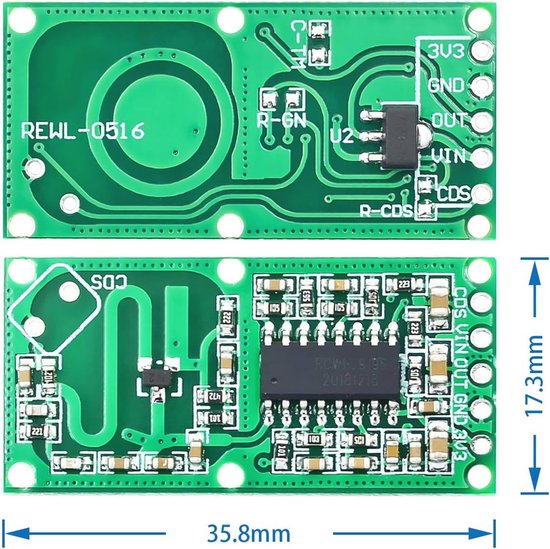5 Pièces Module Capteur de Mouvement Micro-ondes - Capteur d'Induction ...