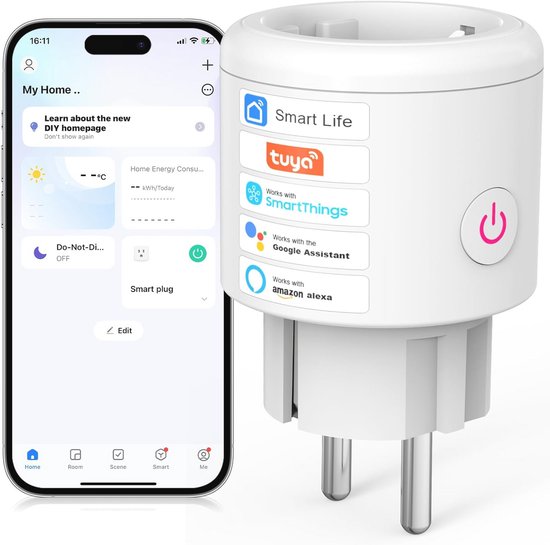 Slimme mini smart plug met afstandsbediening - Spraakgestuurd met ...
