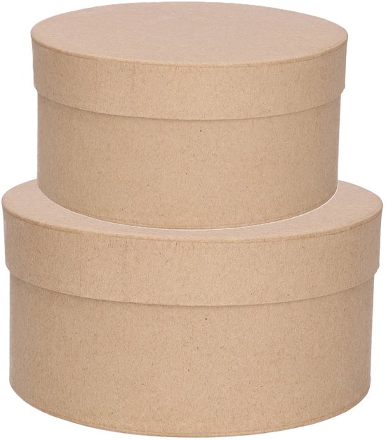 Ronde bruine hobby knutsel dozen van karton - 30x15 cm en 25x13 cm ...
