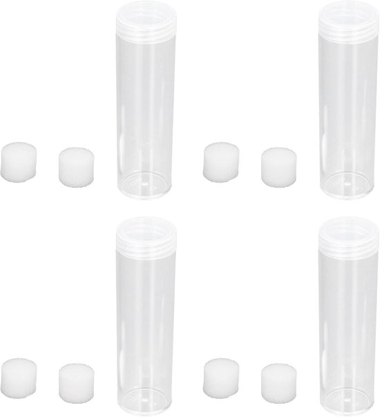 Easy Loading Clear Round Coin Tubes - 10pcs Plastic Sponge Lined Coin ...