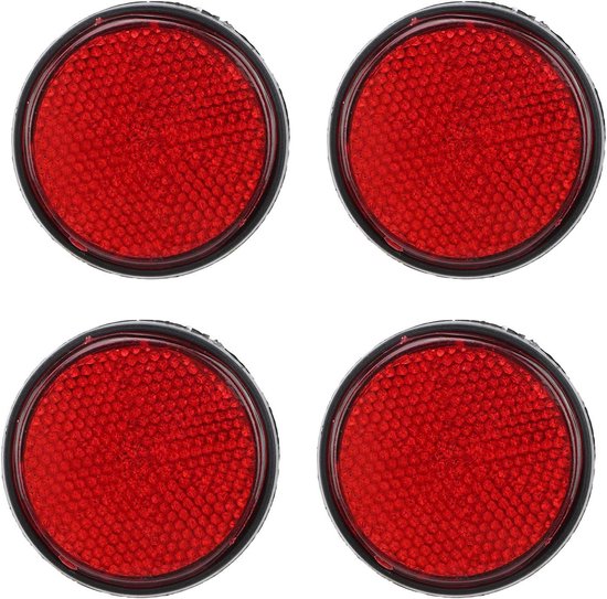 Ronde Reflectoren voor Motorfiets, Set van 4 Stuks - Rood, 2 inch ...