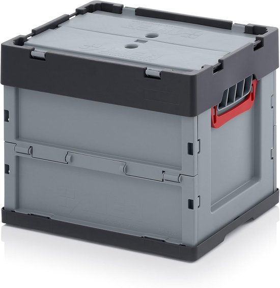 Robuuste Opvouwbare Opbergbox met Deksel en Maatstreep - 40x30x32 cm | bol