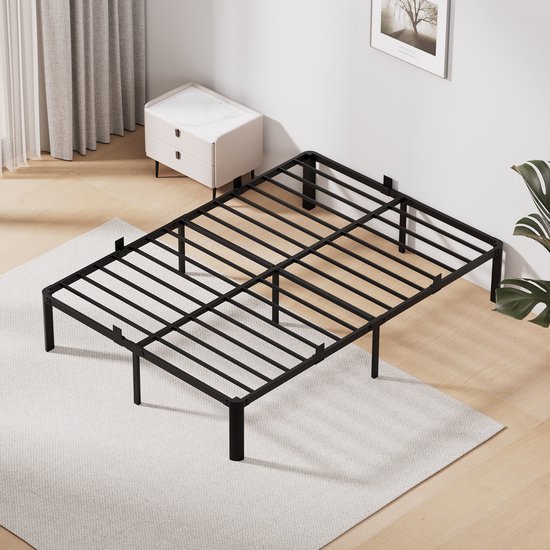 Auralum MAX Metalen Bed 160x200 cm - Minimalistisch Bedframe - Stevig ...