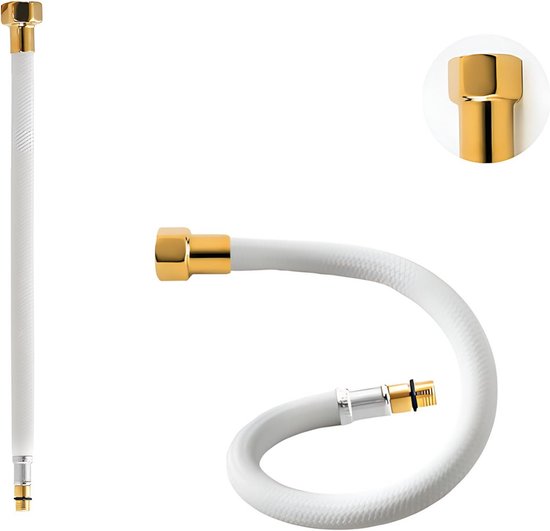 Flexibele Waterslang Zwart/Wit 3/8 Inch naar 1/2 Inch - DVGW Keurmerk ...