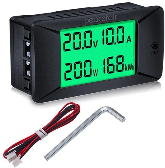 PZEM-025 DC Digitale ampèremeter, voltmeter, stroommeter accutester 0 ...