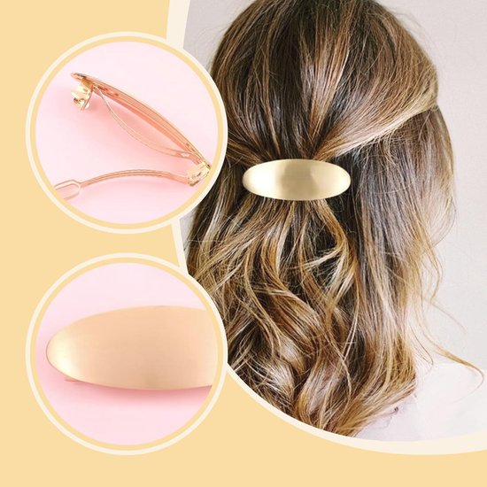 Gouden Haarspeld voor Dames - Elegante Franse Haarclip voor Dun en Dik ...