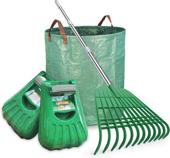 Grote Blad Schep en Tuinieren Blad Rake Set met 72 Gallon Tuin Tas | bol