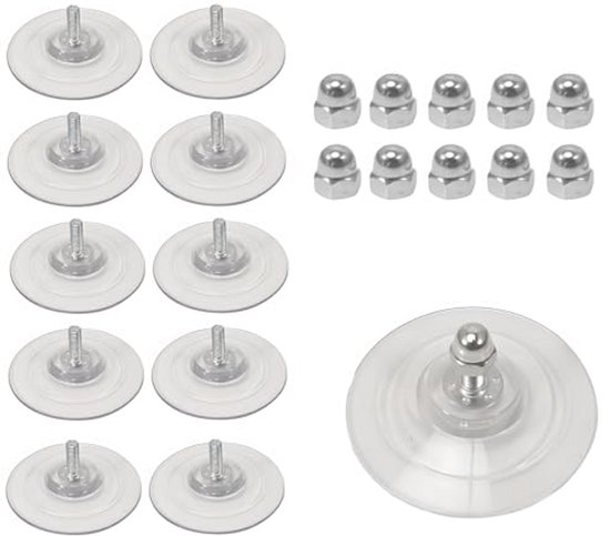 10 Stuks M8 Zuignappen met Schroefdraad - Ø 85 mm Ronde Transparante ...