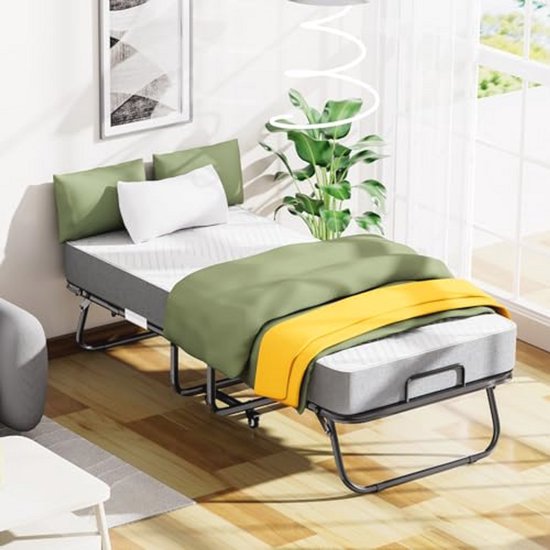 Opklapbed 200x90 cm met 13 cm Matras - Draagbaar en Stabiel met ...