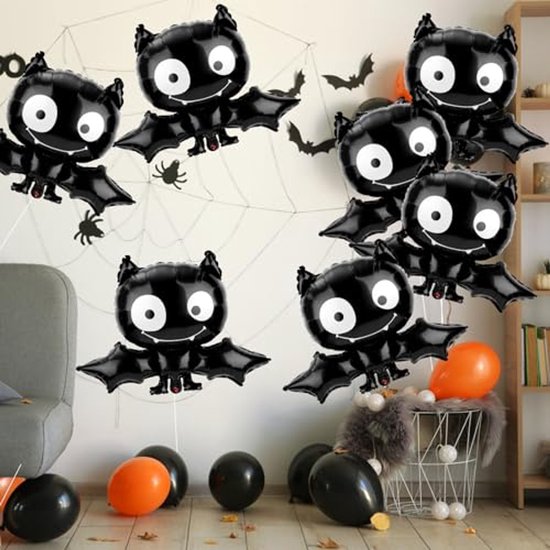 10pcs Halloween Bat Balloons, 72x60cm Big Bat Foil Balloons Scary ...