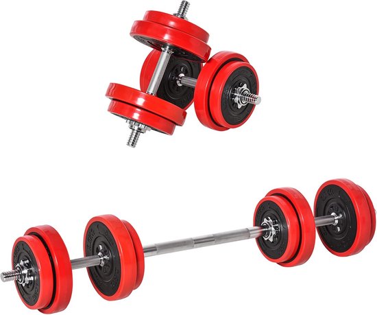 Verstelbare Halter en Barbell Set 20KG - Complete Krachttraining voor ...