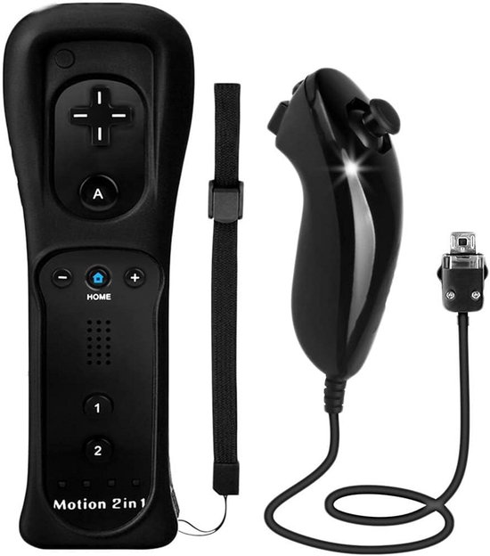Manette Wii 2-en-1 et Nunchuk avec Motion Plus intégré et étui de ...