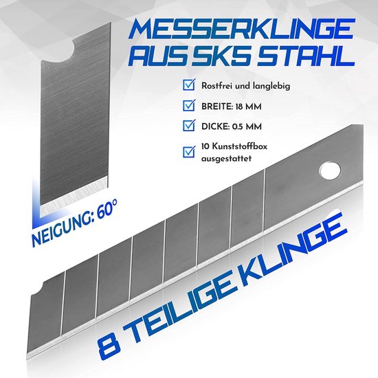 10 Stuks Professionele Aluminium Cuttermessen met 100 Extra ...