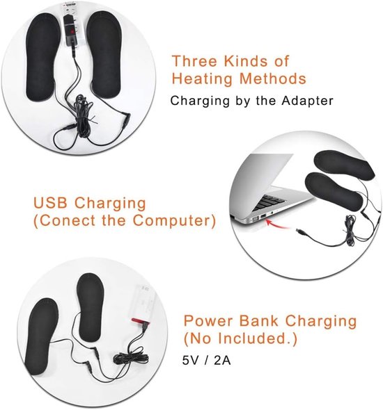 USB Electric Heated Insoles, Warm Shoe Inserts For Shoes Boot Keep ...