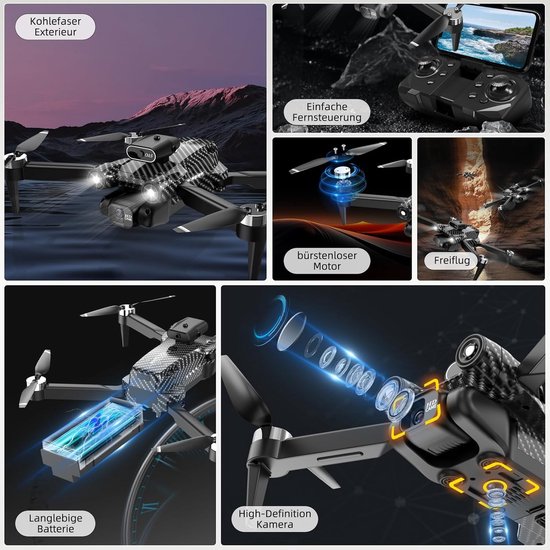 SkyMaster 4K Drone met Camera – Opvouwbare Mini RC Quadcopter met 5GHz ...