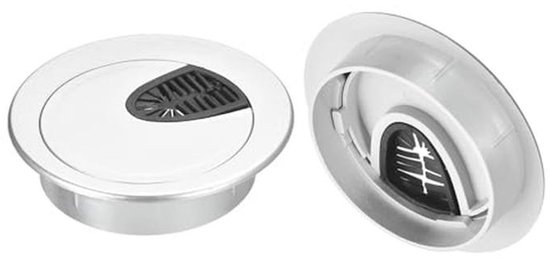 Afdekking voor kabelgat 65 mm - Kabeldoorvoer, Kabelorganizer, Zilver ...
