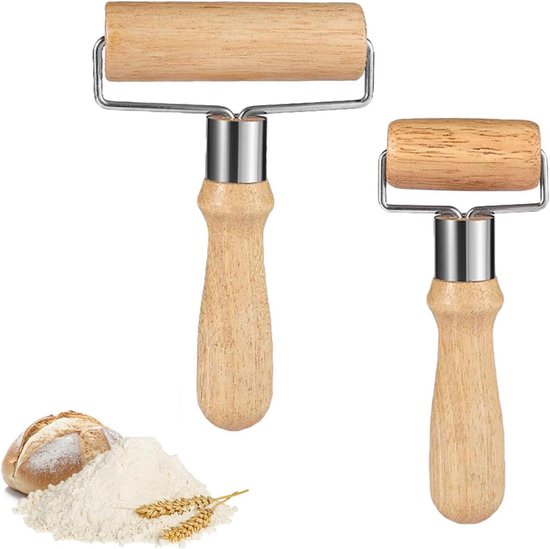 Nordivar - Deegroller set van 2, hout, geschikt voor deeg, pizza ...