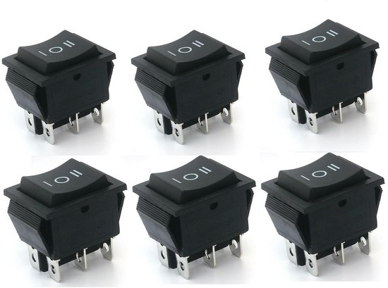 6-polige Tuimelschakelaars 6 Stuks - Aan/Uit Schakelaars voor Auto ...