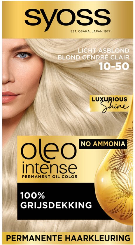 Syoss Oleo Intense - Haarverf - 10-50 - Licht Asblond - 115ml x 3 | bol