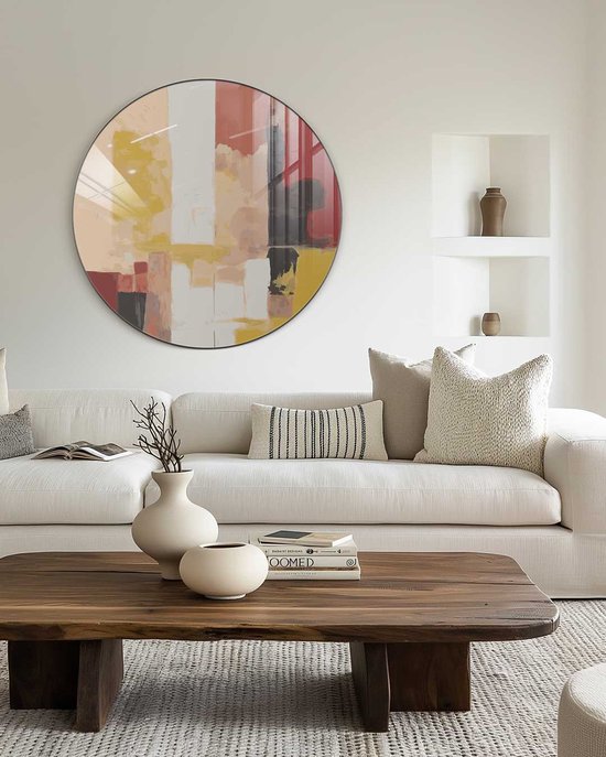 Abstrakte Kleurenpracht Muurcirkel - Luxe Muurcirkel 60x60 cm op Dibond ...