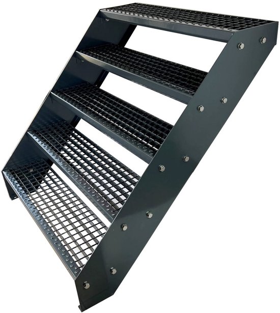 Stevige Stalen Rooster Trap met 5 Treden - Gegalvaniseerd en ...