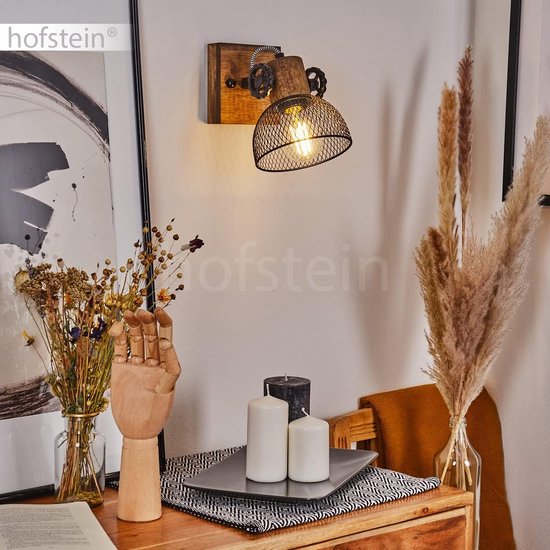 Wandlamp Vintage Houten Metalen Raster Spotlight Slinger Arm ...