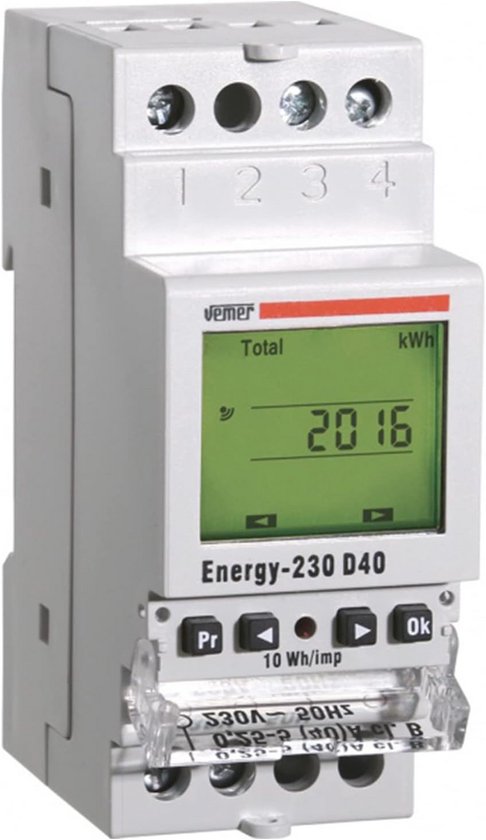 Digitale kWh Meter voor DIN-Rail Montage - Eenfasige ...