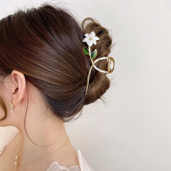 4x Grote Haarspelden Dames - Metaal Haarclips met Bloem en Vlinder ...