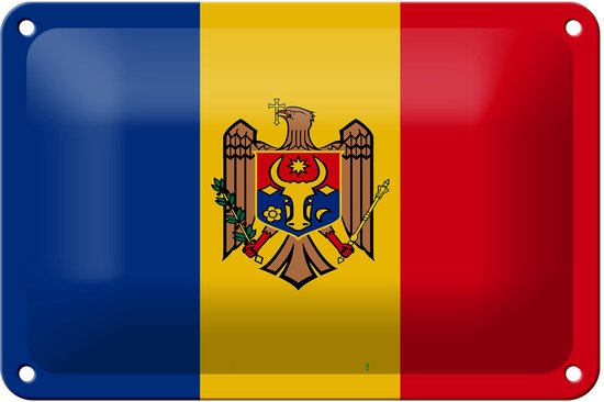 Blechschild Flagge Moldau 18x12cm Flag of Moldova Dekoration | bol